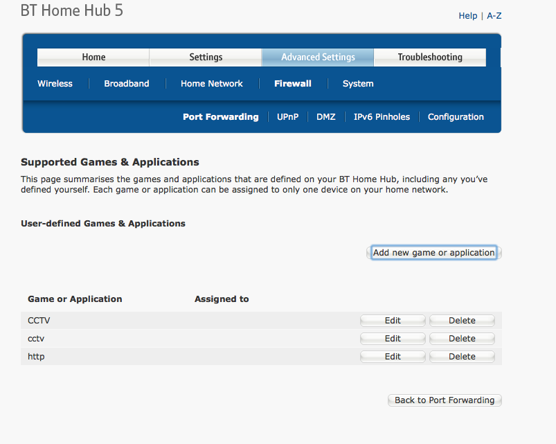 BT Hub 5 Port Forwarding - BT Community