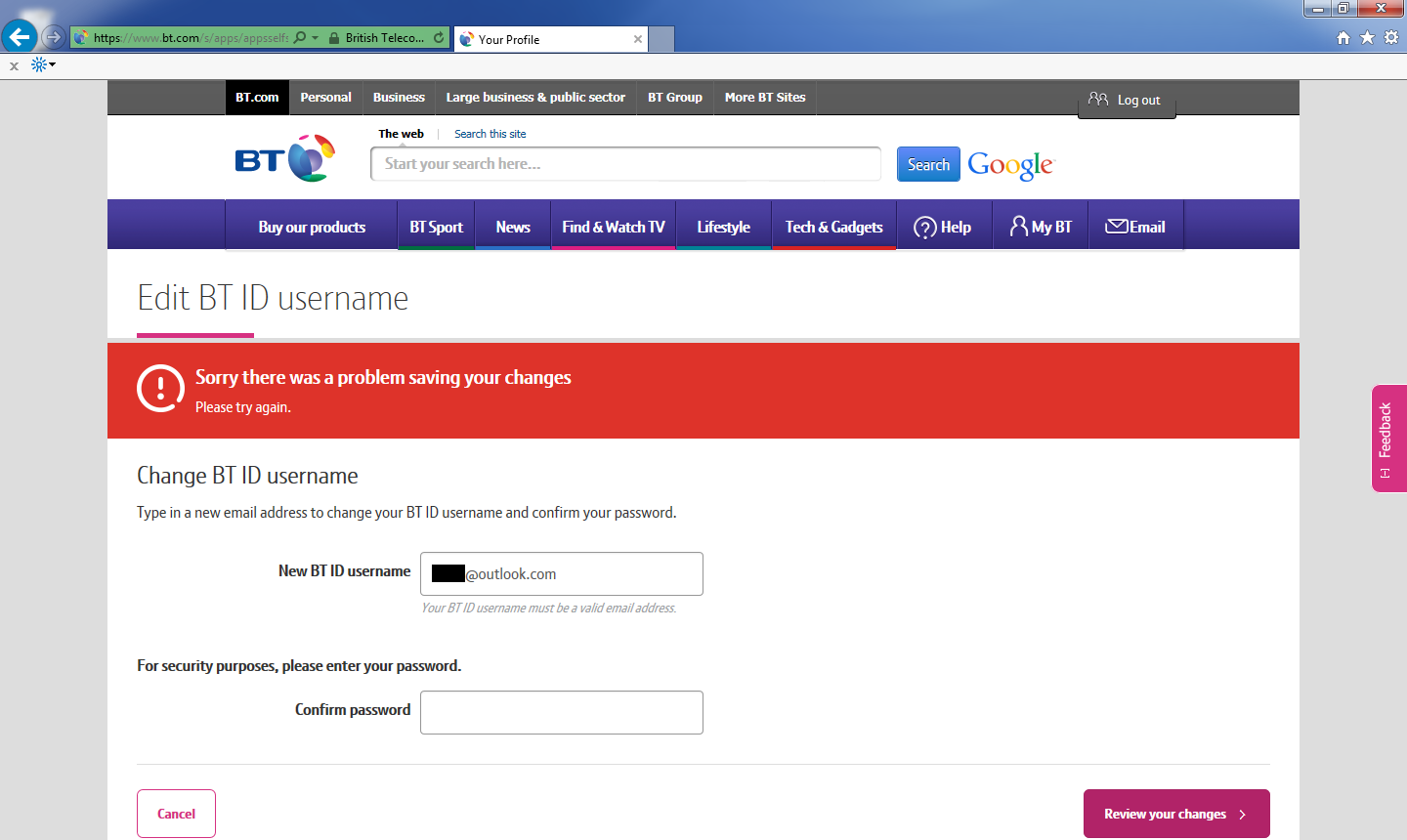 Changing BT ID Username ends up in a 'Line Takeove... - BT Community