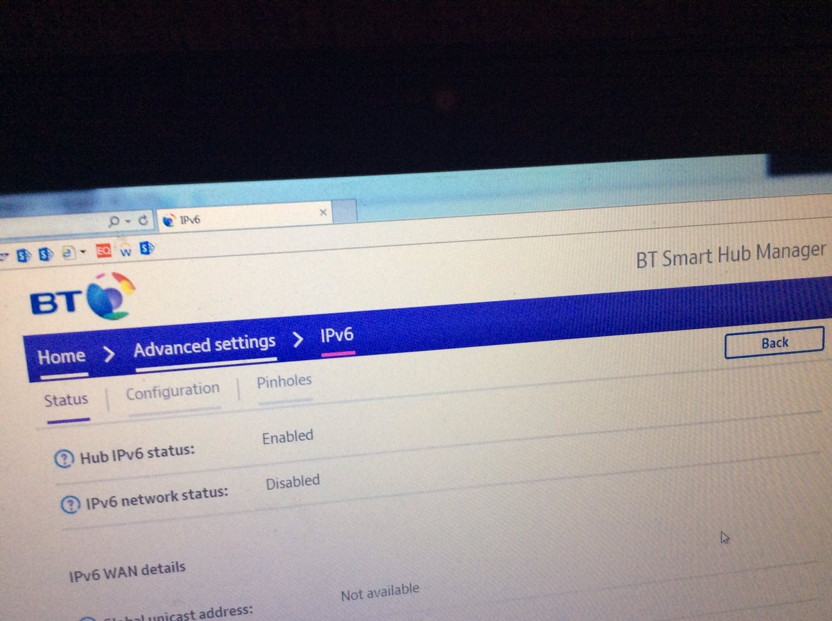 Home Hub 6 not connected to internet via IPv6 - BT Community