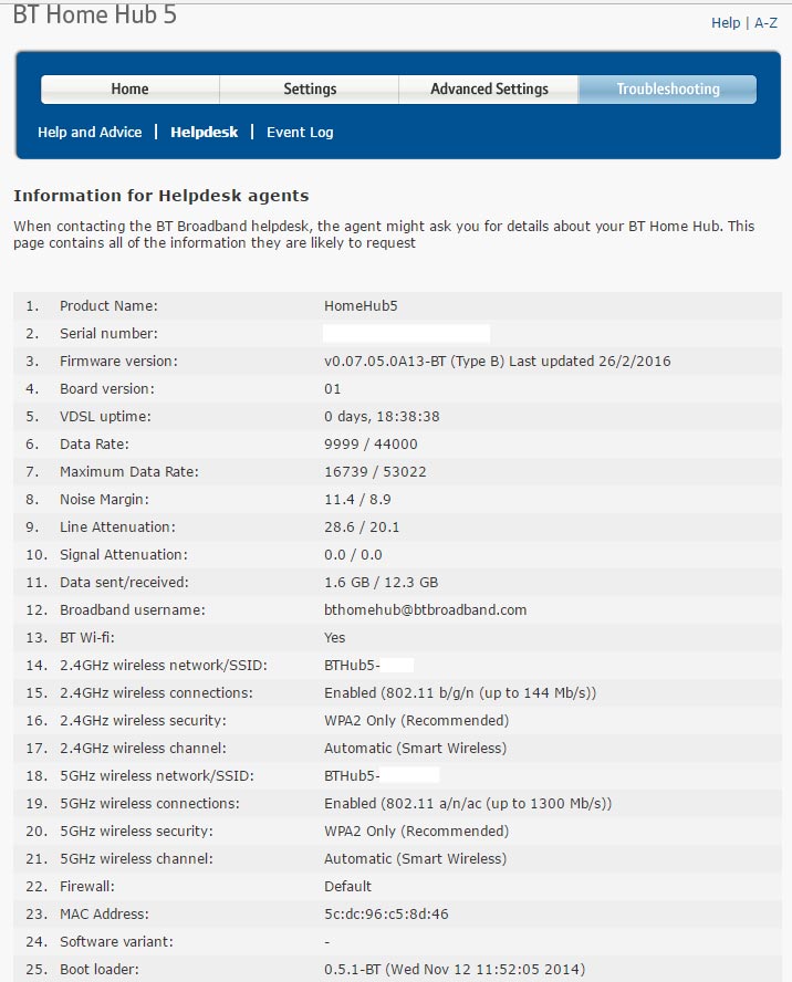 BT Home Hub 5A - BT Infinity 1 WAN disconnections - BT Community