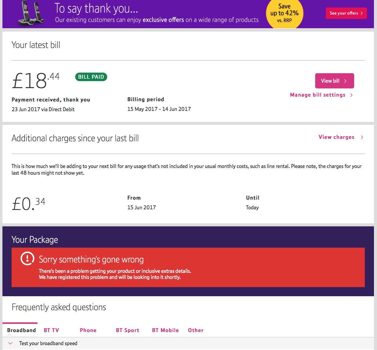 Solved: MyBT: There's been a problem getting your product ... - BT ...
