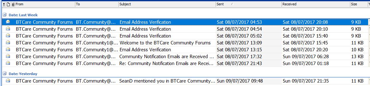 Community Notification Emails are Received at My D... - BT Community