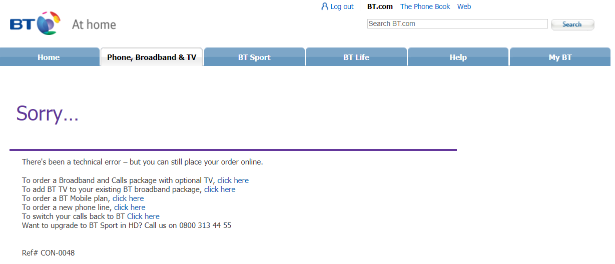 BT.COM website / My BT - BT Community