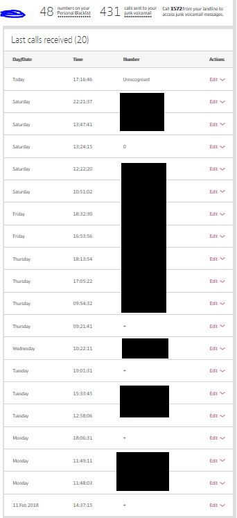 BT Call Protect- Recently Received Calls not in da... - Page 3 - BT ...