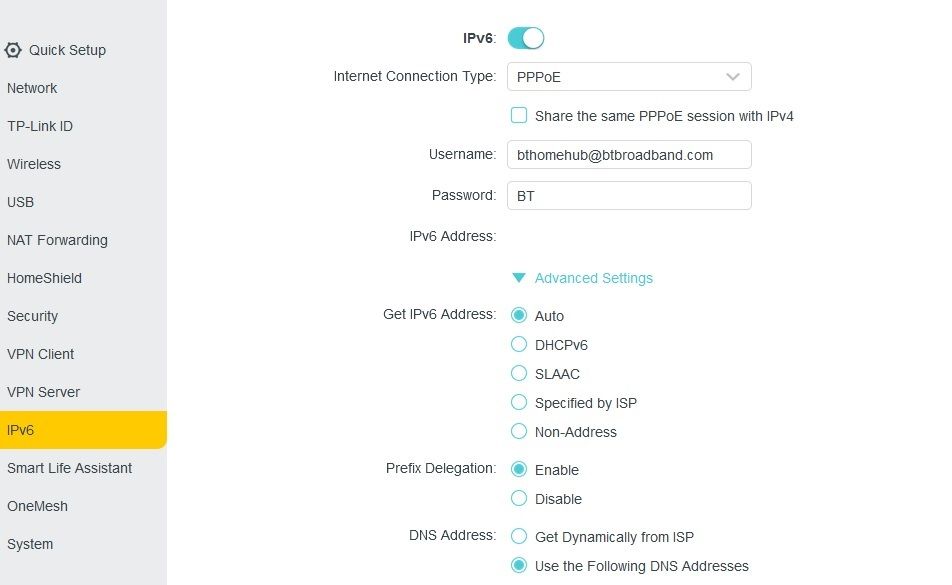Solved: IPv6 on TP-Link Archer AX95 with BT Full Fibre - Page 3 - BT Community