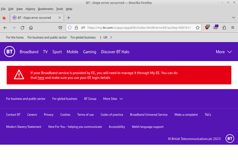 My bills and usage not accessable on the website - BT Community